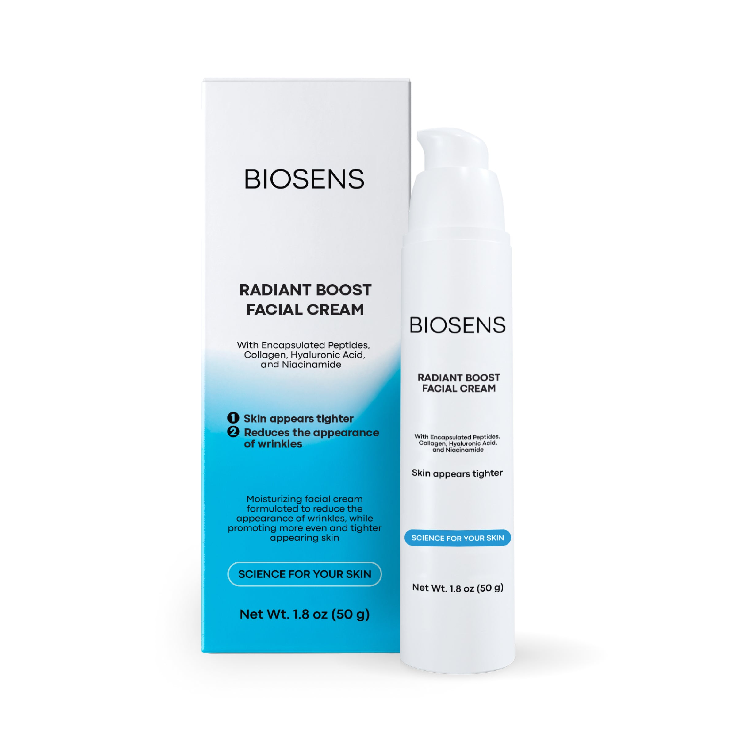BIOSENS - Peptides Cream with Niacinamide, Hyaluronic Acid, Vitamin E ...